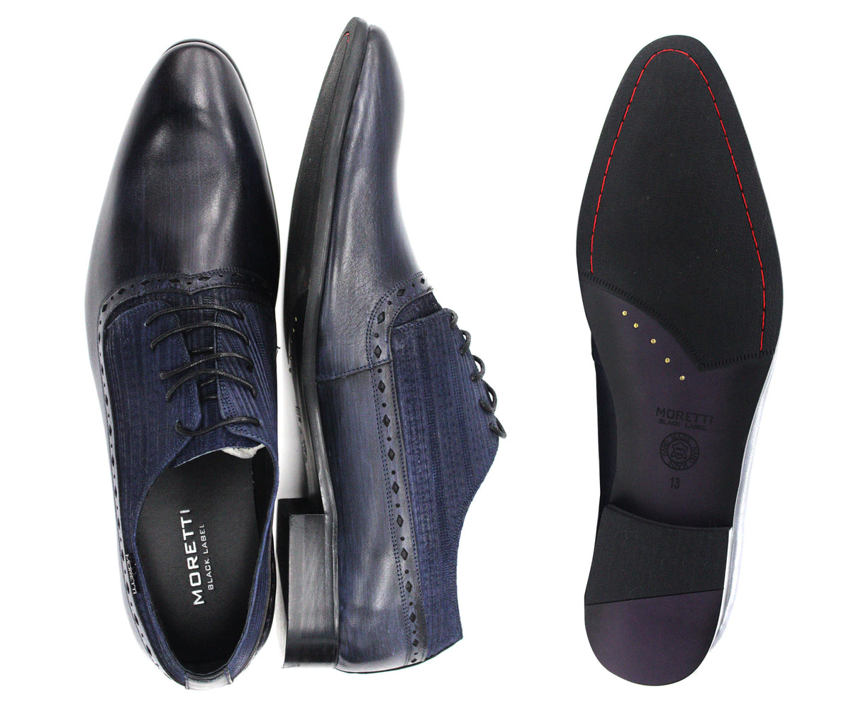 MORETTI,PLAIN TOE-LACE UP-SHOES-M31201-NAVY – Portabella