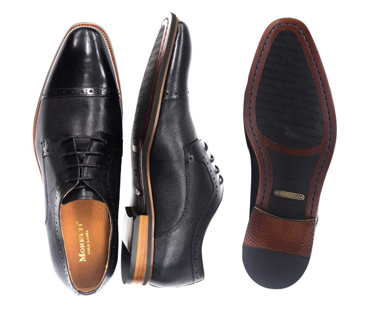 MORETTI,CAP TOE-LACE UP-SHOES-M31995-BLACK – Portabella