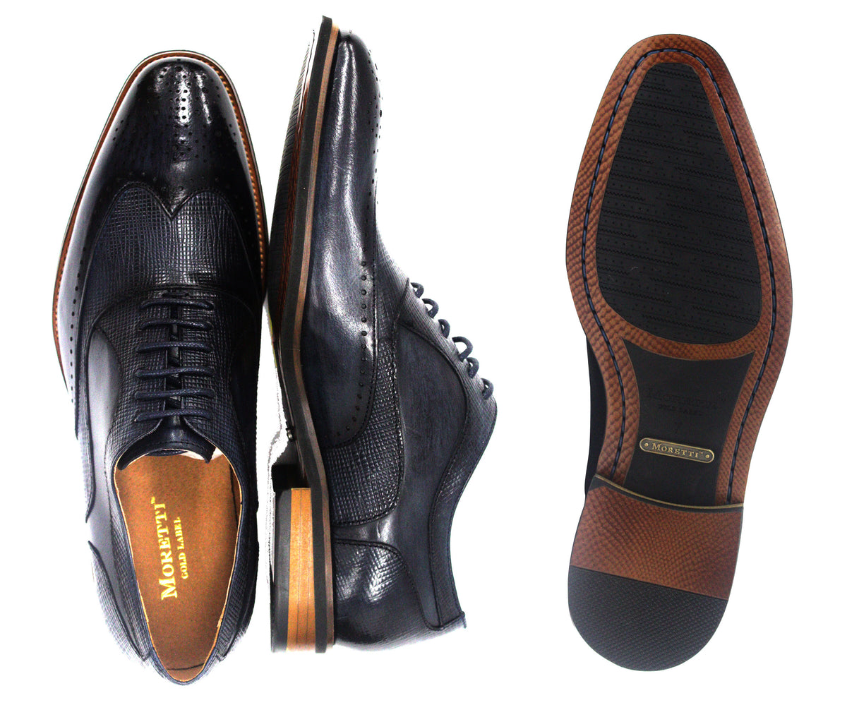 MORETTI,WING TIP-LACE UP-SHOES-M31997-NAVY – Portabella
